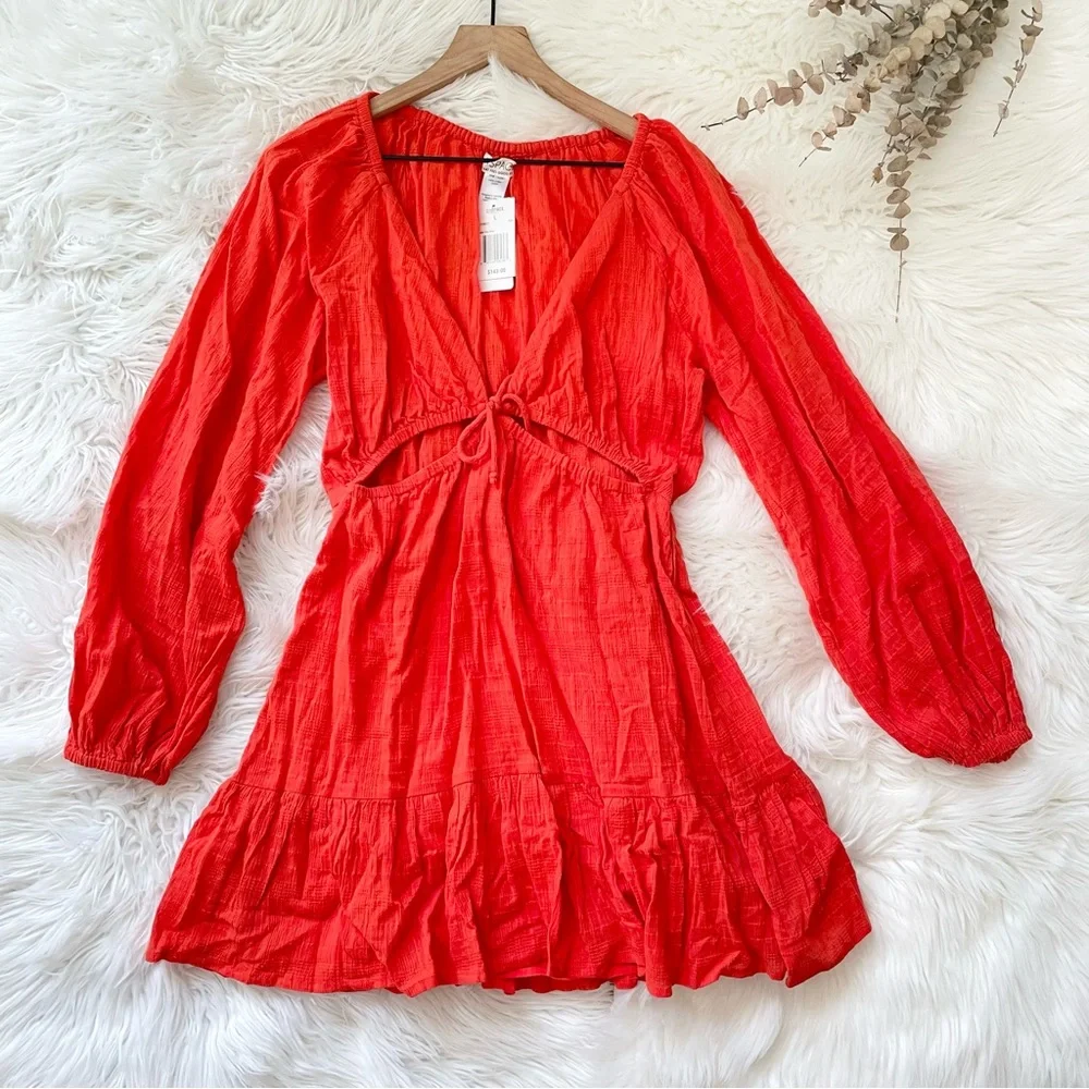 l*space | Dresses | L Space Feelin Fine Mini Dress Poppy Large Cotton ...